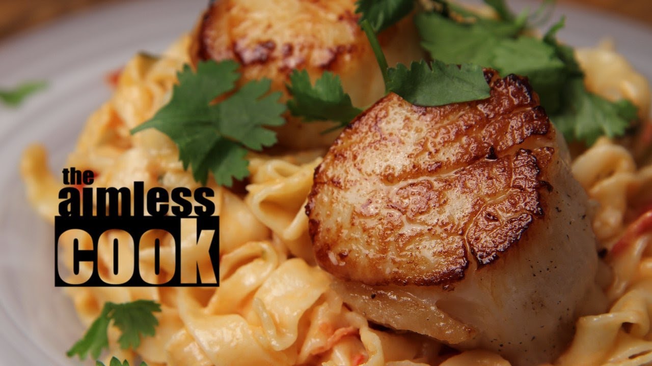 Pico de Gallo Pasta with Seared Scallops - YouTube