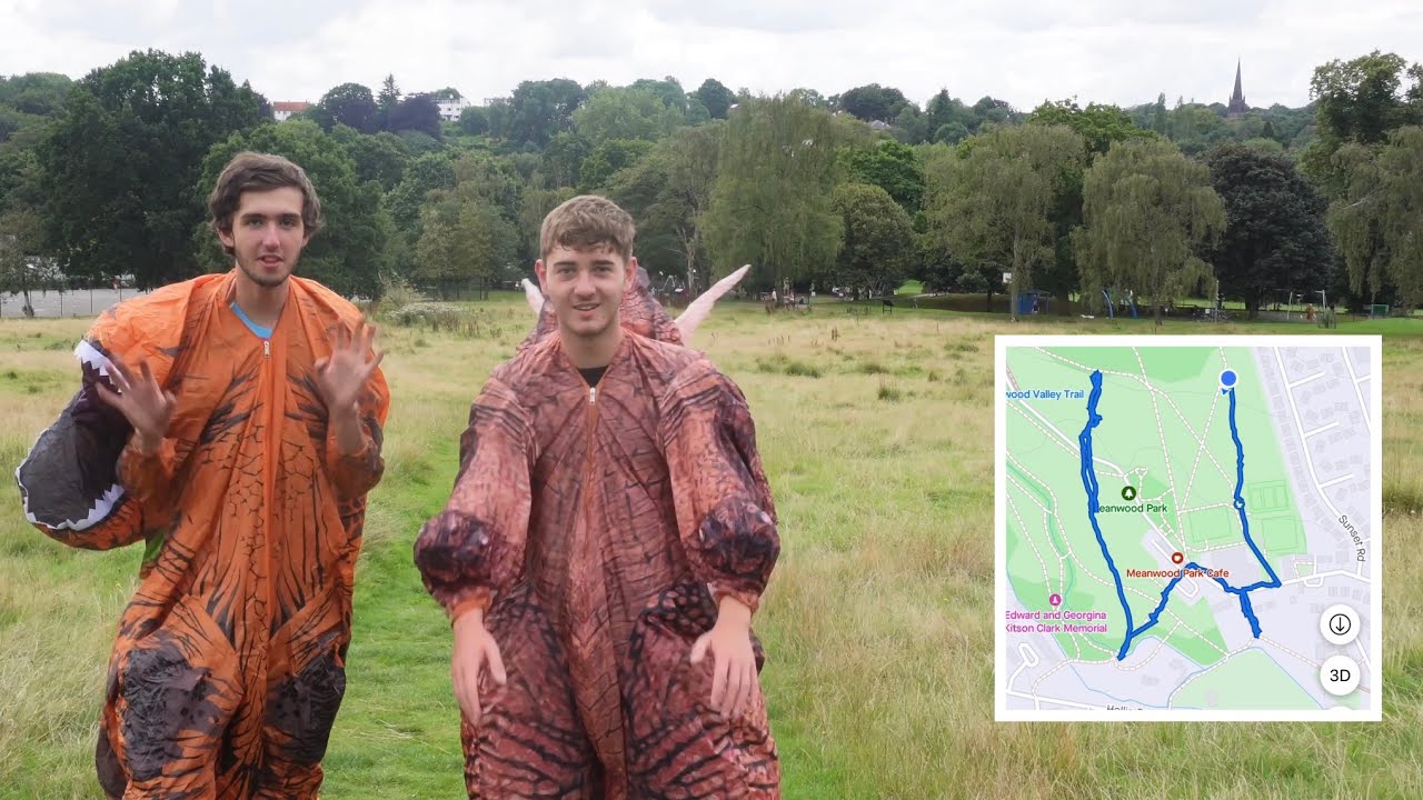 STRAVA CHALLENGE ACROSS LEEDS IN DINOSAUR SUITS - YouTube