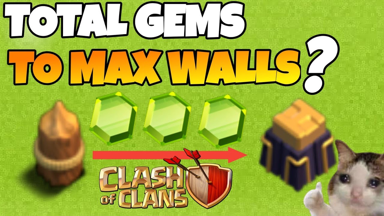 Total Gems To Max Walls In Clash Of Clans| Coc Level 15 Walls| Coc ...