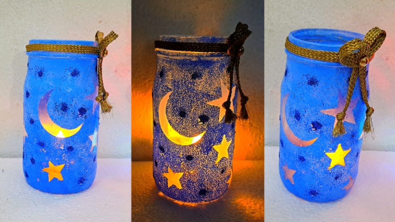 Ramadan Decorations 2023 / DIY / Decorative Lantern from recycled glass ...