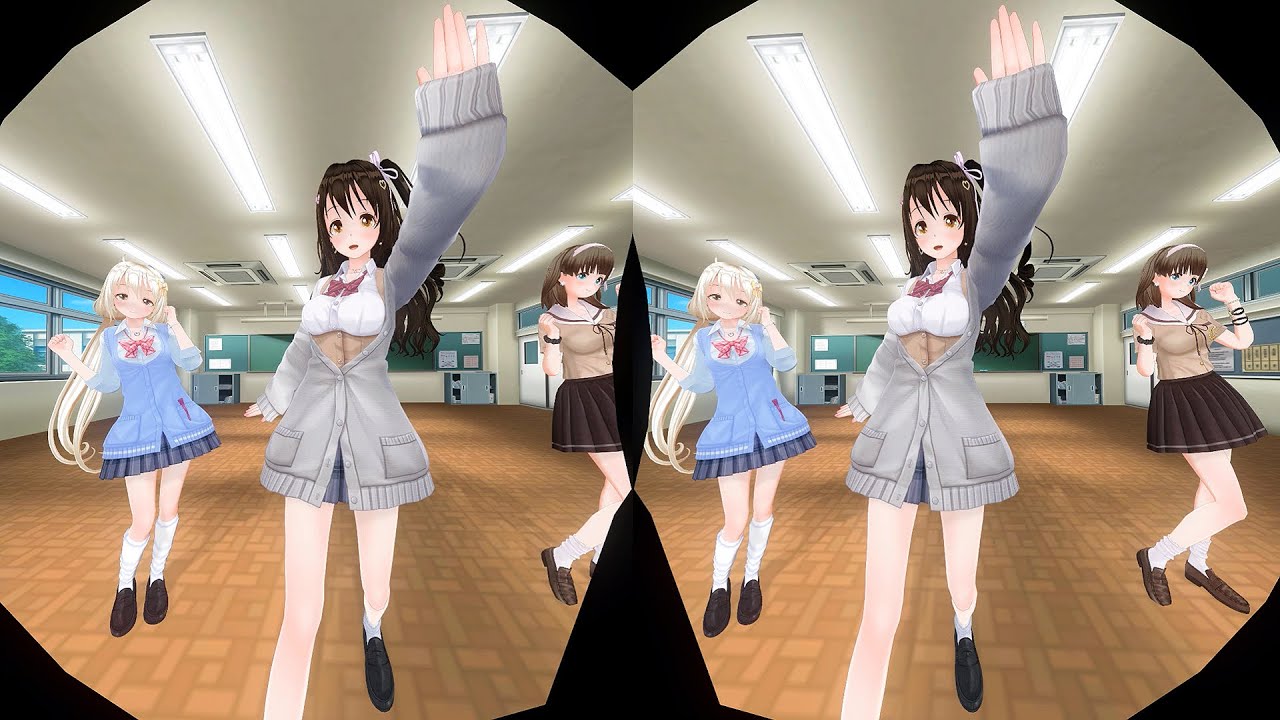 【デレステ 】[VR映像]うづき まゆ あんず ♪Kiss me! Choose me! [COM3D2 Fb] - YouTube