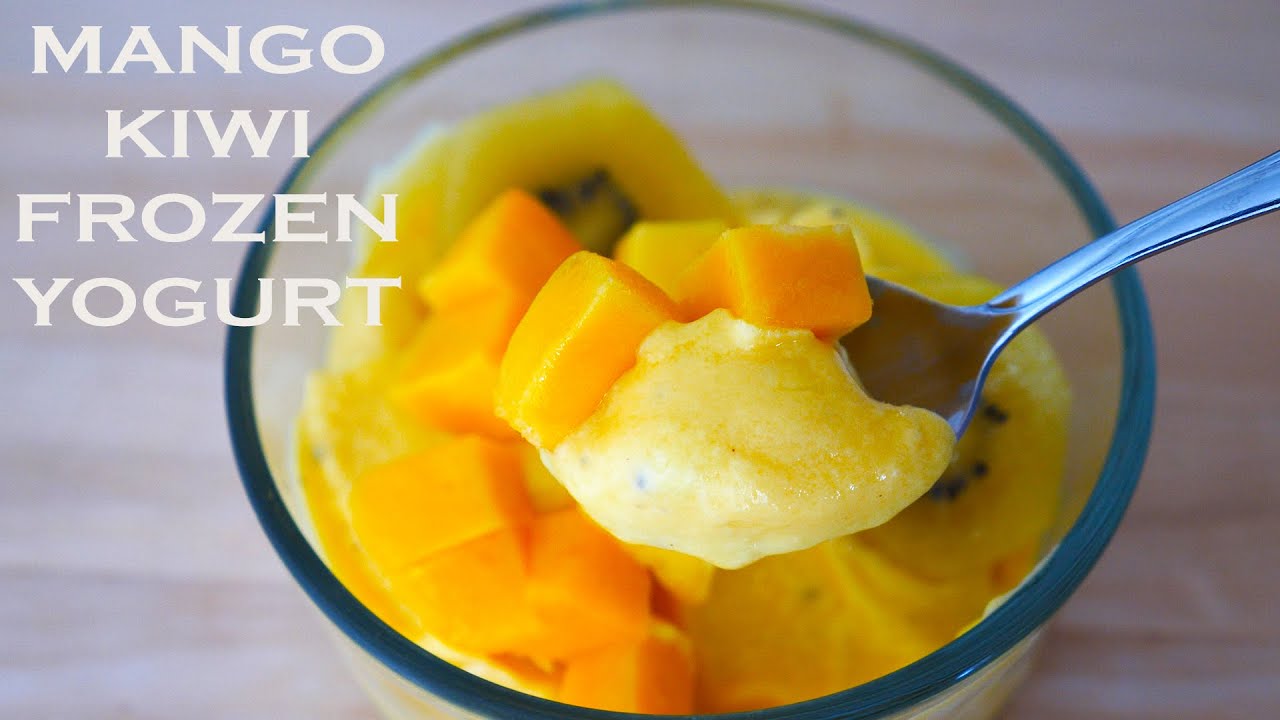 Mango Frozen Yogurt With Kiwi Healthy Vitamix Recipe / 1 minute 3 ...