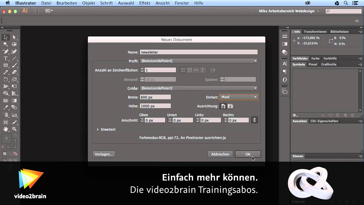 Illustrator für Webdesigner Tutorial: Spezielle Vorlagen für Online ...
