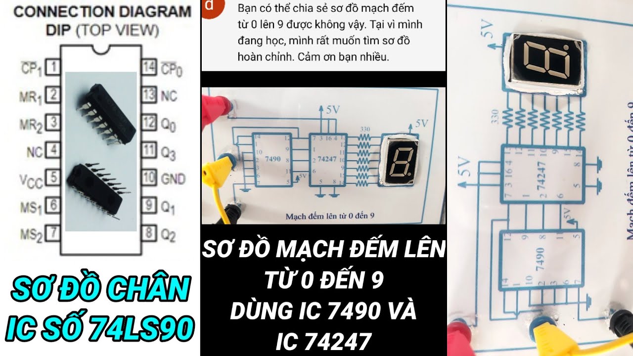 MẠCH ĐẾM LÊN TỪ 0 ĐẾN 9|MẠCH ĐẾM TỪ 0 ĐẾN 9 DÙNG IC 7490|MẠCH ĐẾM DÙNG ...