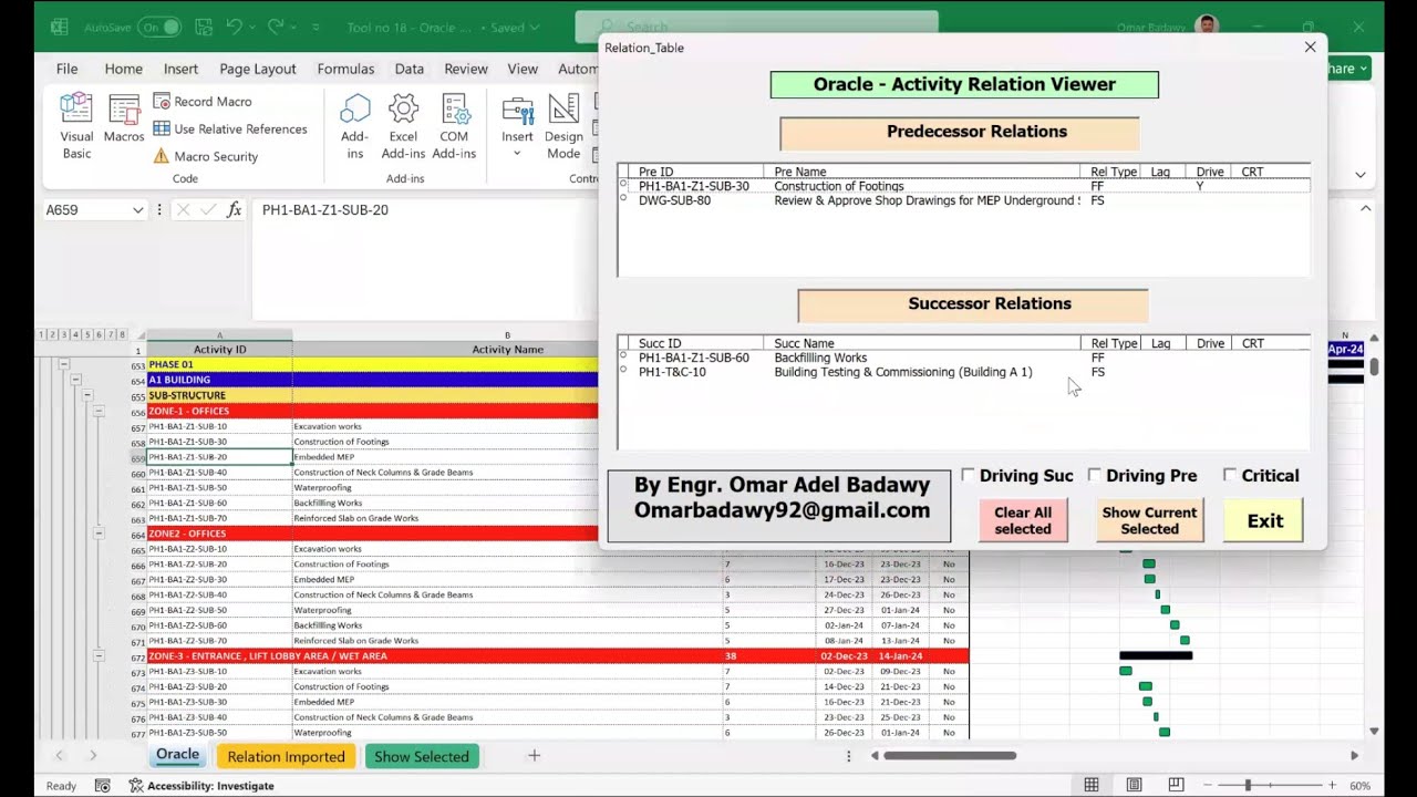 Tool no 18 (Premium) - Oracle Activity Relation easy reader for PMs ...