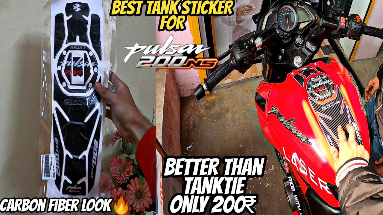Best tank sticker for bajaj pulsar ns200 in carbon fiber look for only ...