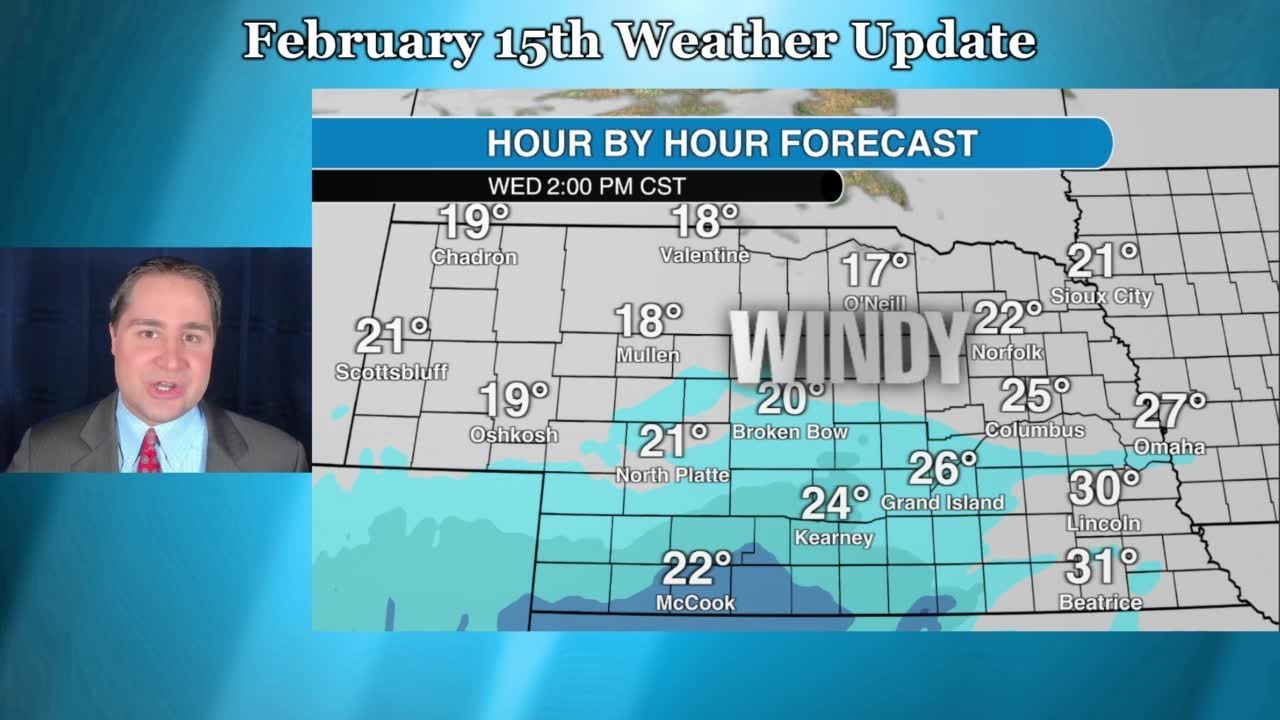 Wednesday, February 15 weather update for southern Nebraska - YouTube