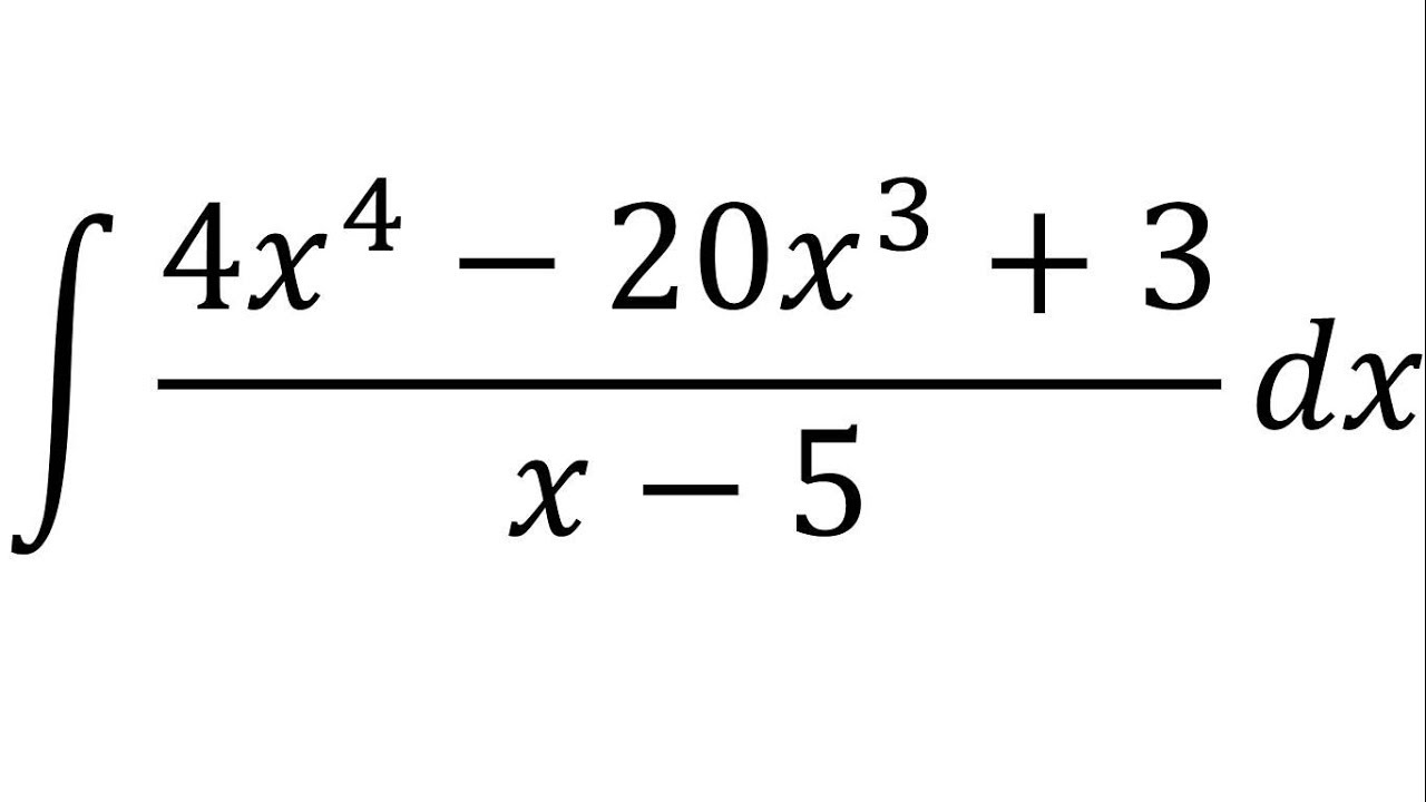 Integrales por división de polinomios | Ejemplo 2 - YouTube