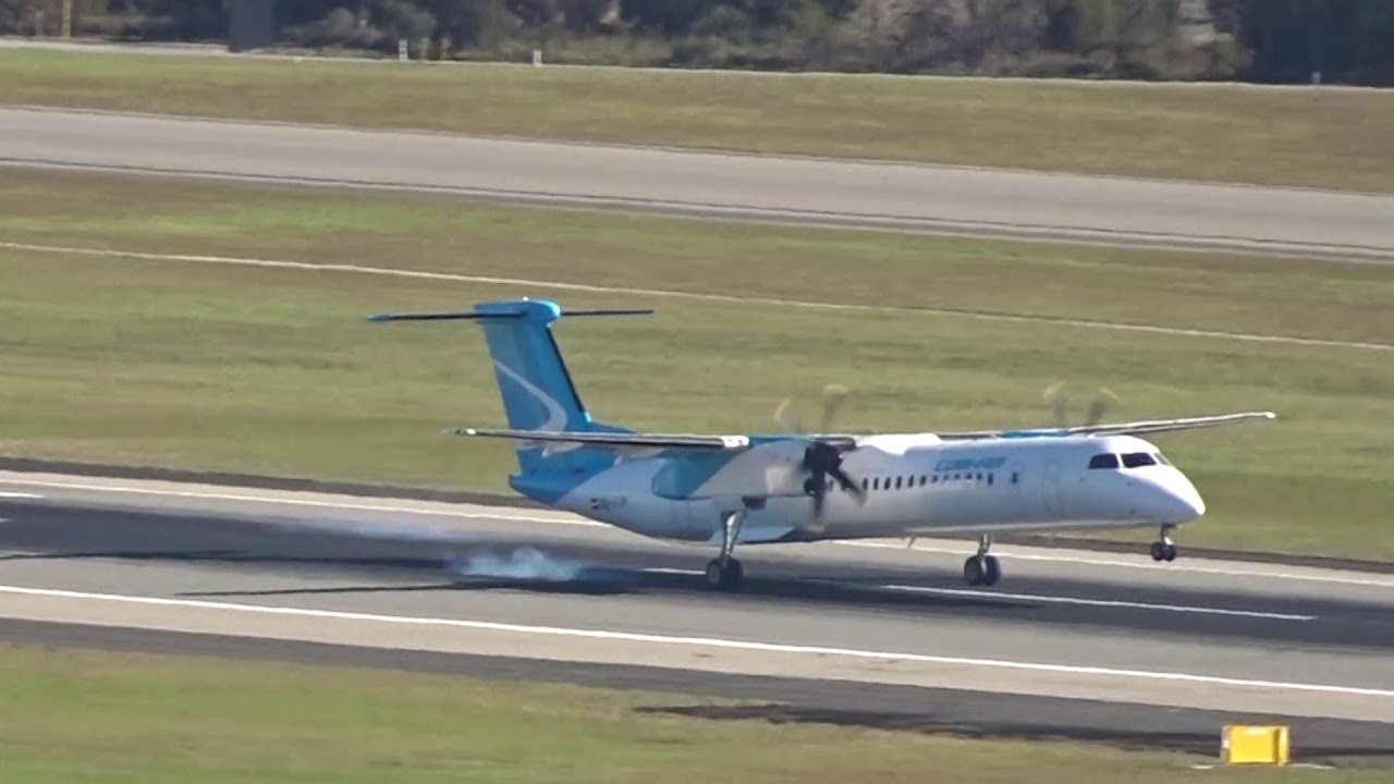 Cobham Aviation Services' first Q400 arrives in Perth. - YouTube