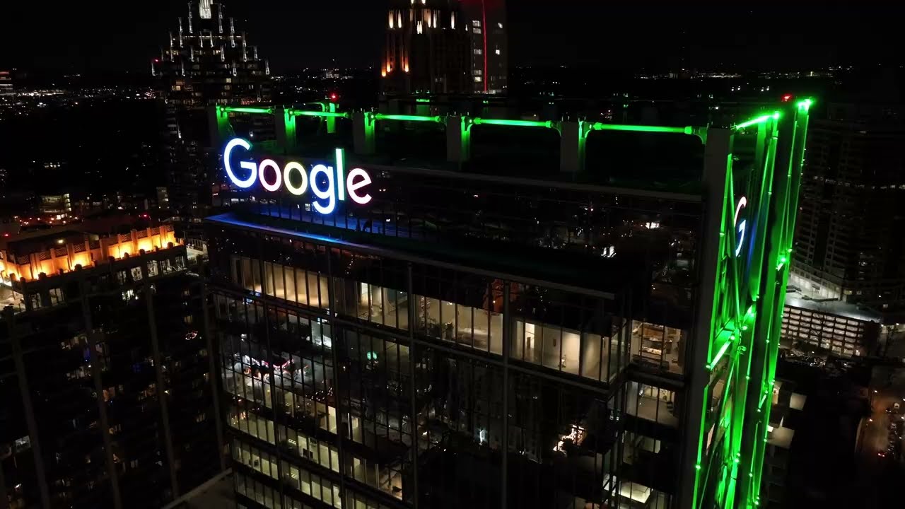 Atlanta Google Office At Night 4k Drone - YouTube