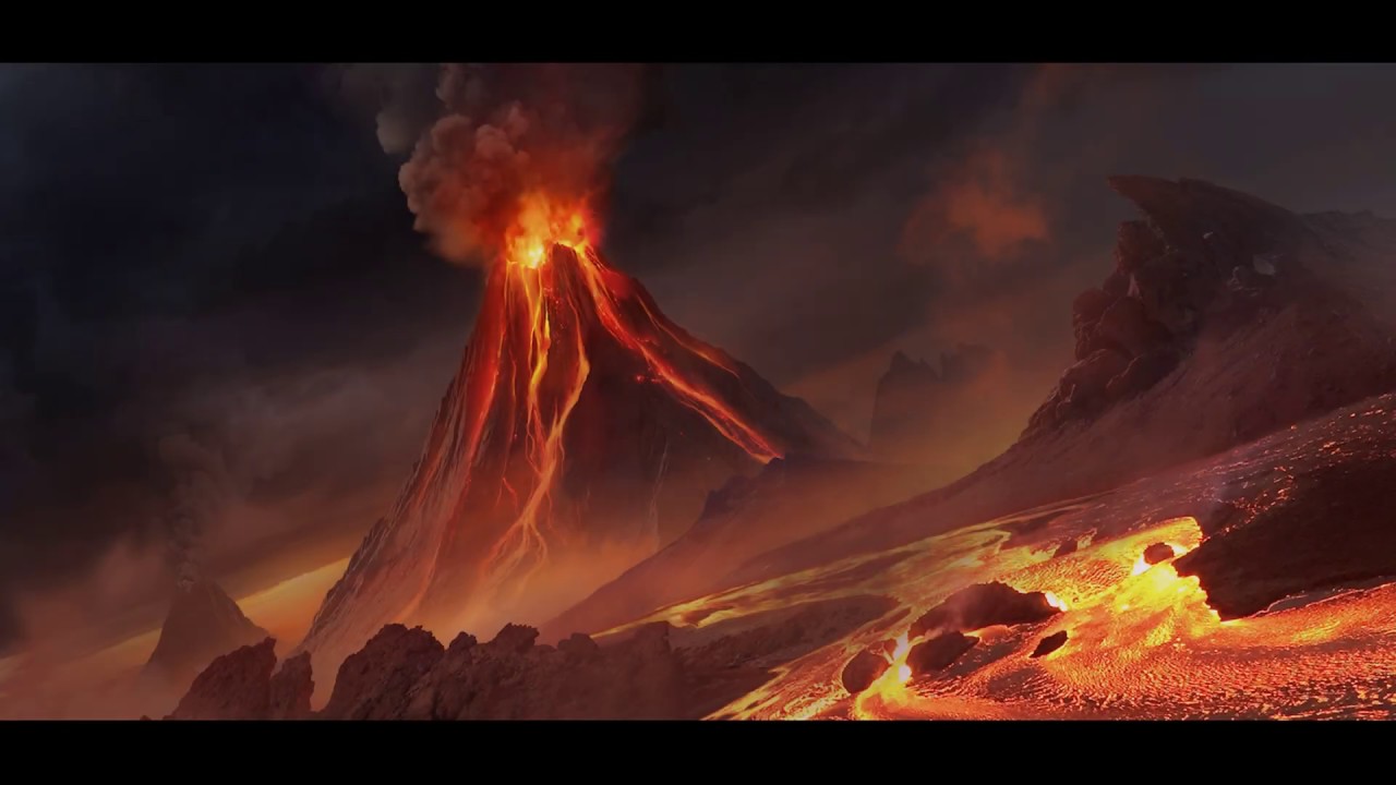 Volcano Environment Matte painting - YouTube