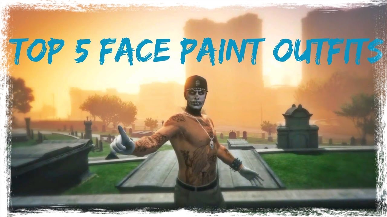 GTA 5 ONLINE | TOP 5 Face Paint Outfits | Rockstar Editor - YouTube