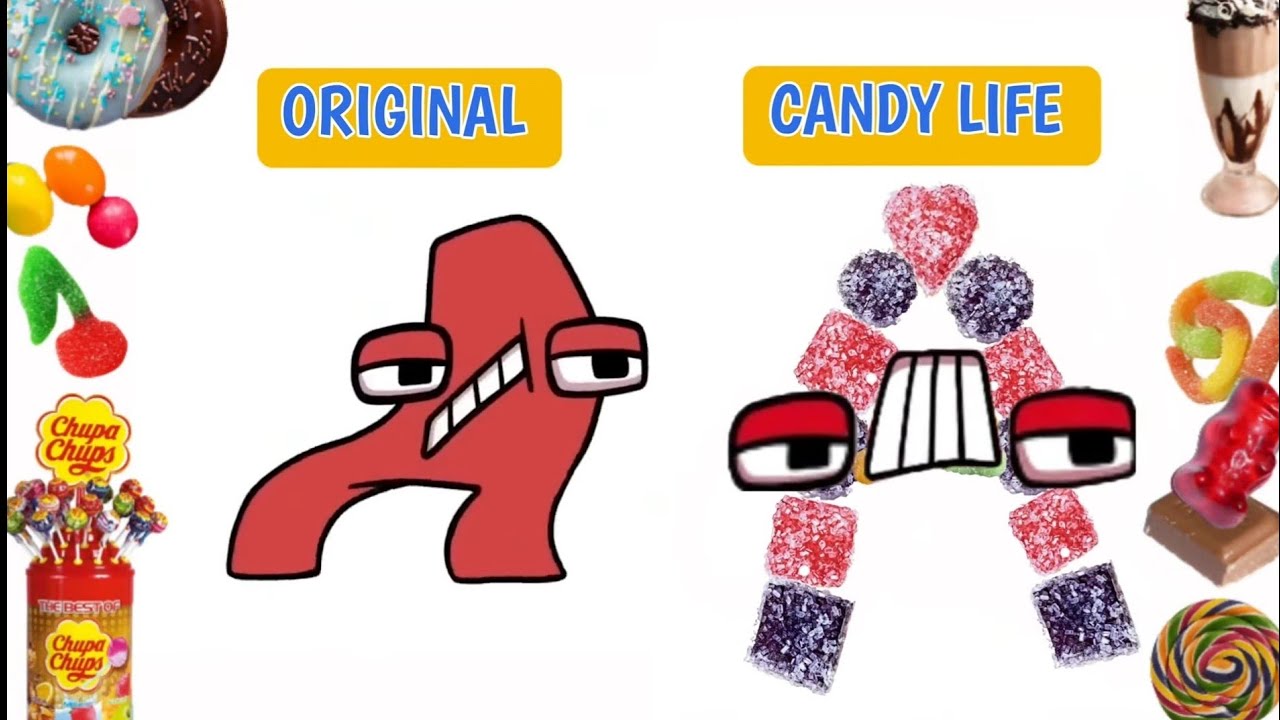 Alphabet lore A to Z in candy - YouTube