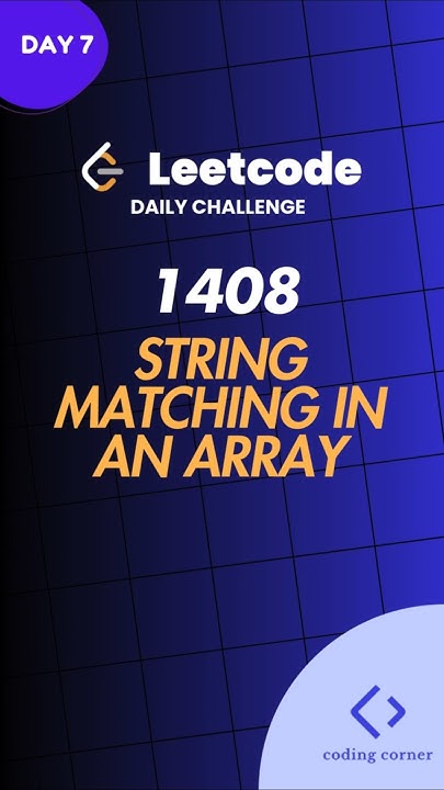 1408 | String Matching in an Array | LC daily challenge | 07 Jan 2025 - YouTube