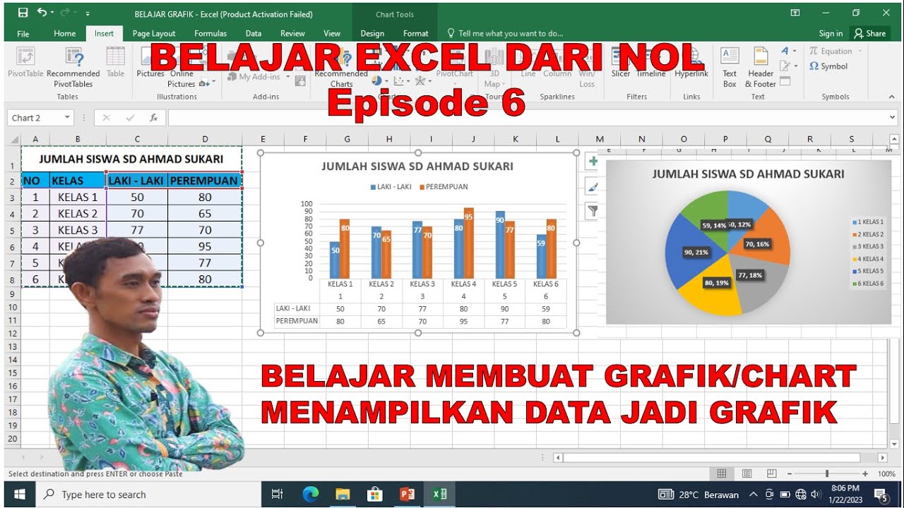CARA MEMBUAT GRAFIK ATAU CHART DI EXCEL - Belajar Excel Dari Nol ...