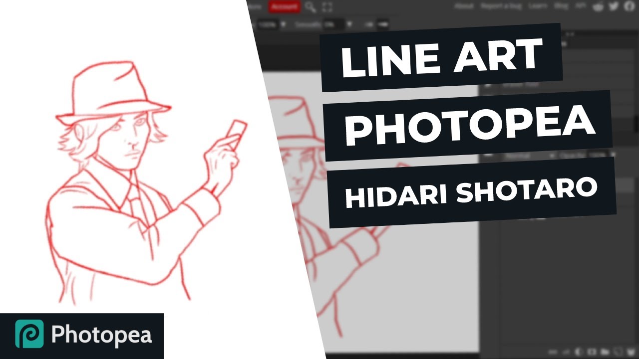 Belajar Membuat Line Art Menggunakan Photopea - Hidari Shotaro | HD 60 ...