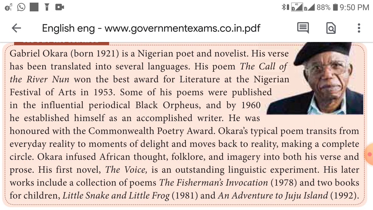 11th poem. Once upon a Time by Gabriel Okara - YouTube