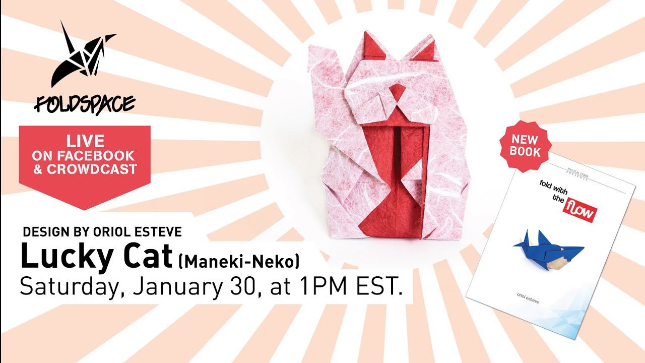 Origami Lucky Cat (Maneki Neko) designed by Oriol Esteve - YouTube