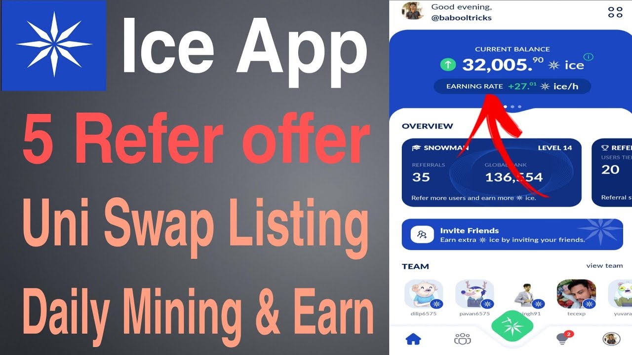 Ice App 5 Refer offer And New Updates Daily Mining And Earn In Telugu ...