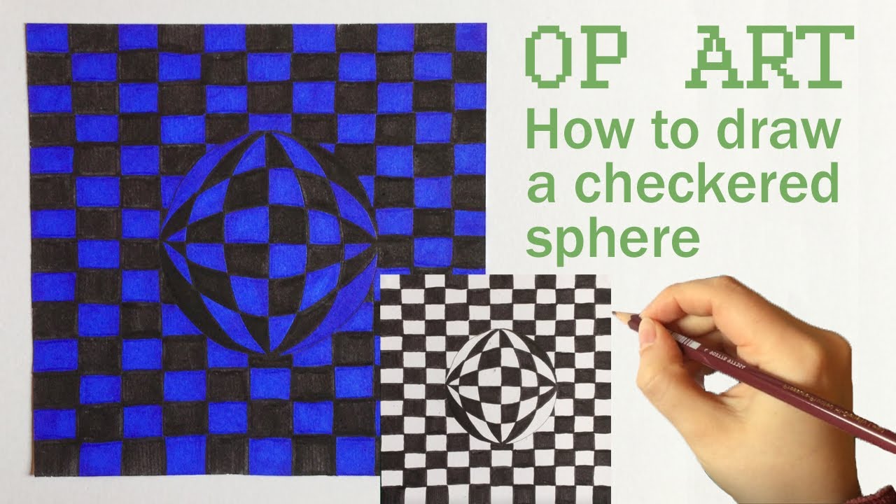 How to draw an Op Art Checkered Sphere (Beginner Friendly) - YouTube