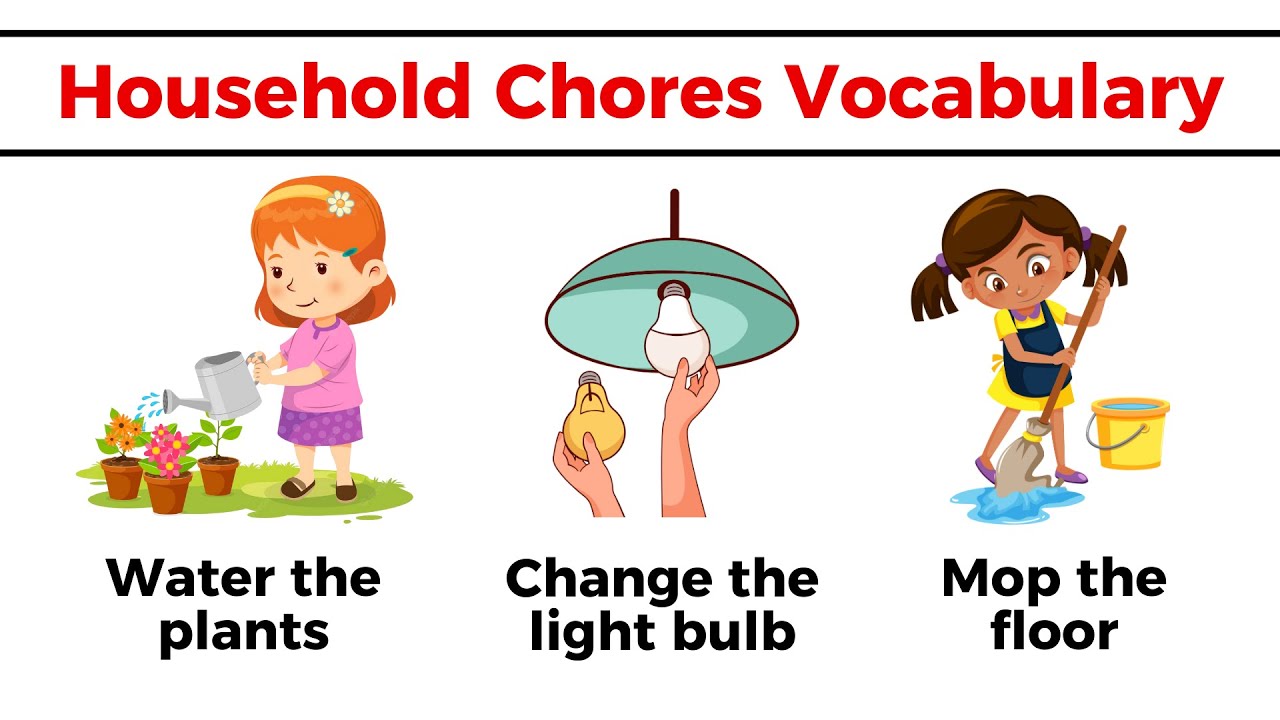 Household Chores Vocabulary | English Daily Life | Listen and Practice ...