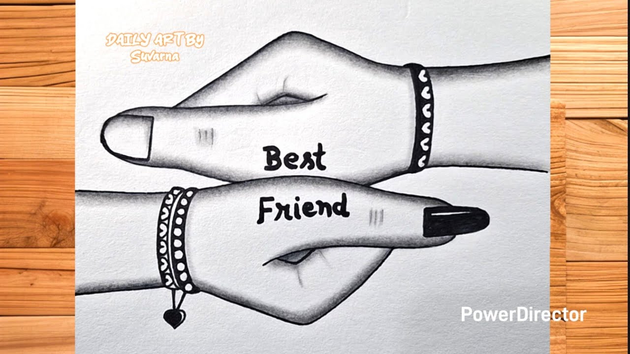 Friendship Day Drawing Easy Step by Step | Best Friend Drawing | Easy ...