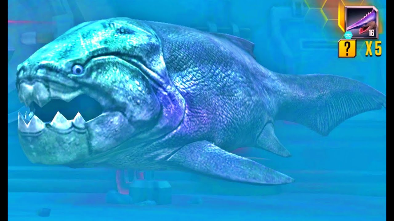 GIANT DUNKLEOSTEUS!!! | Jurassic World - The Game -3 Fishes vs 8 Fishes ...