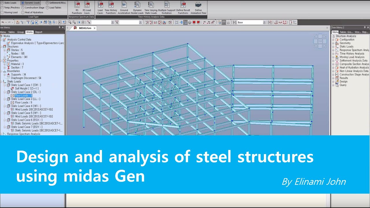 Designing Steel Structure by midas Gen - YouTube