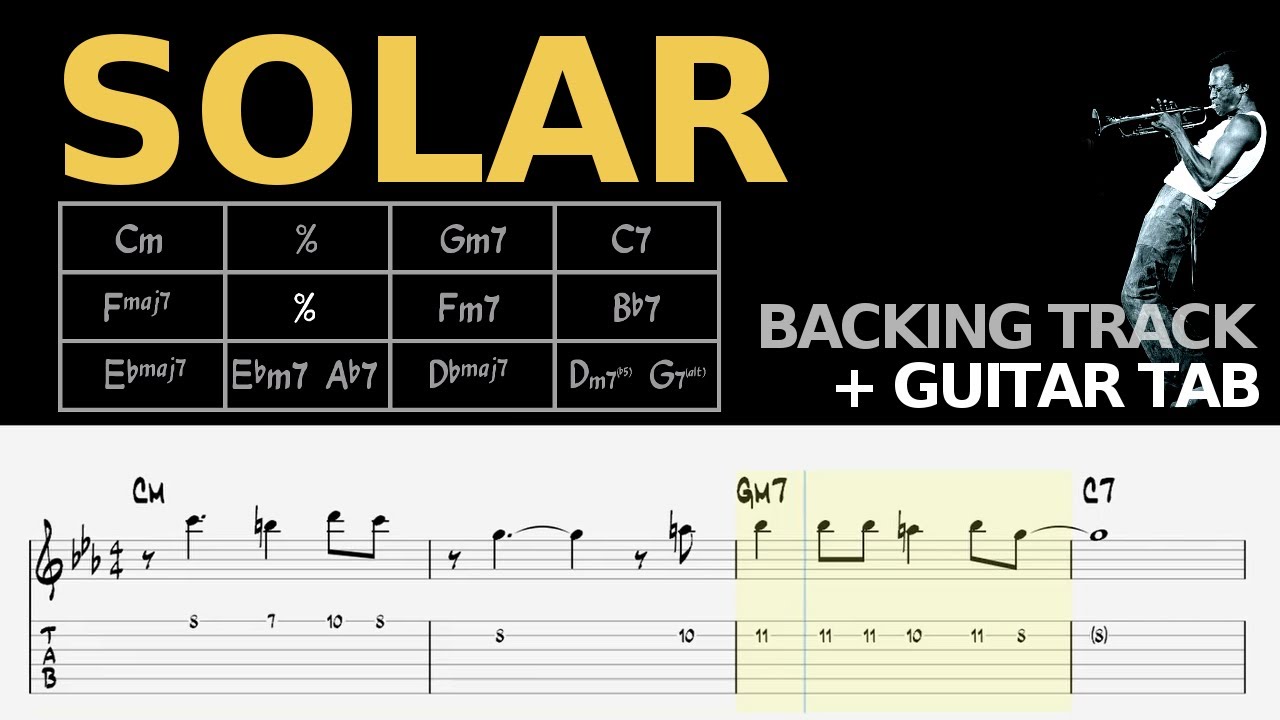 Solar (125 BPM) Backing Track + Guitar TAB - YouTube