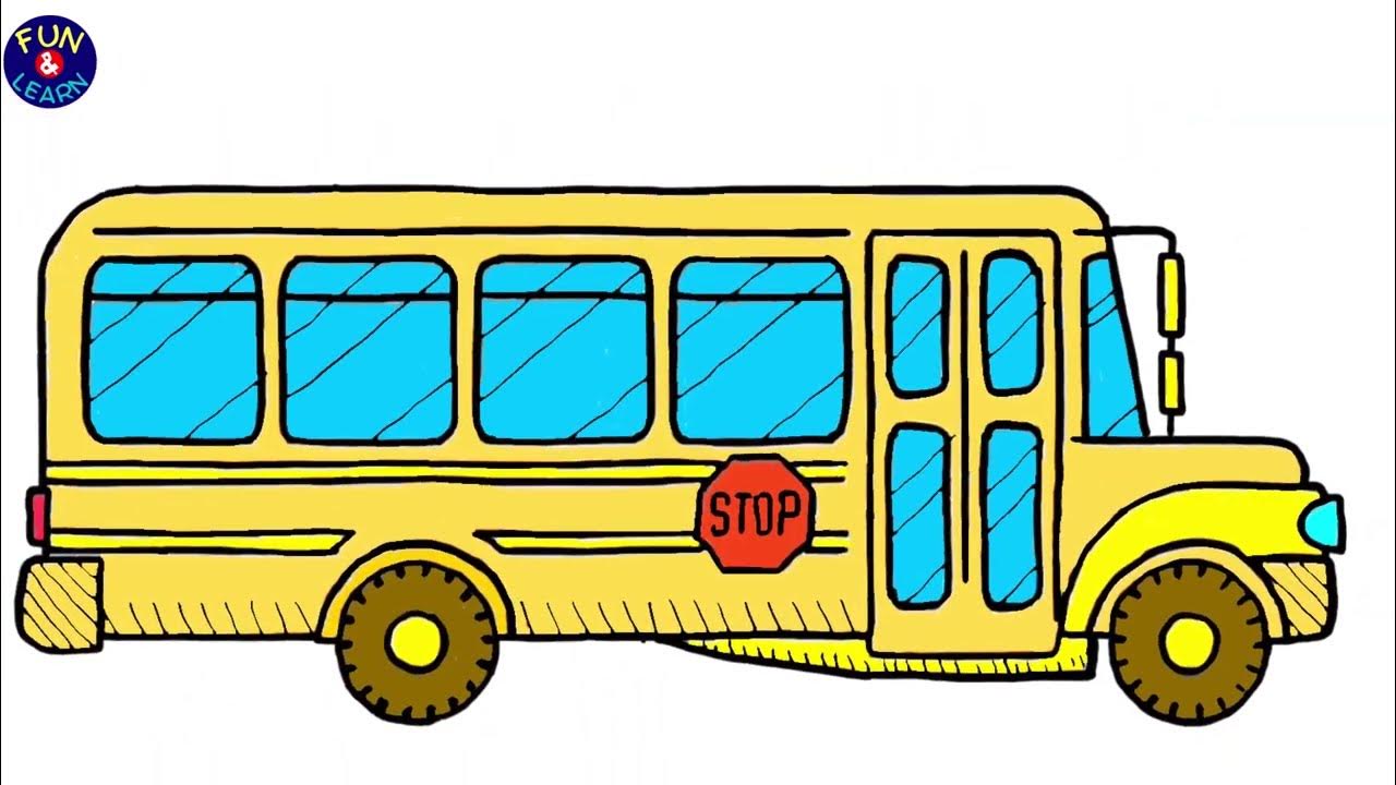 Yellow School Bus Drawing | Step-by-Step Tutorial and Mind-Blowing ...
