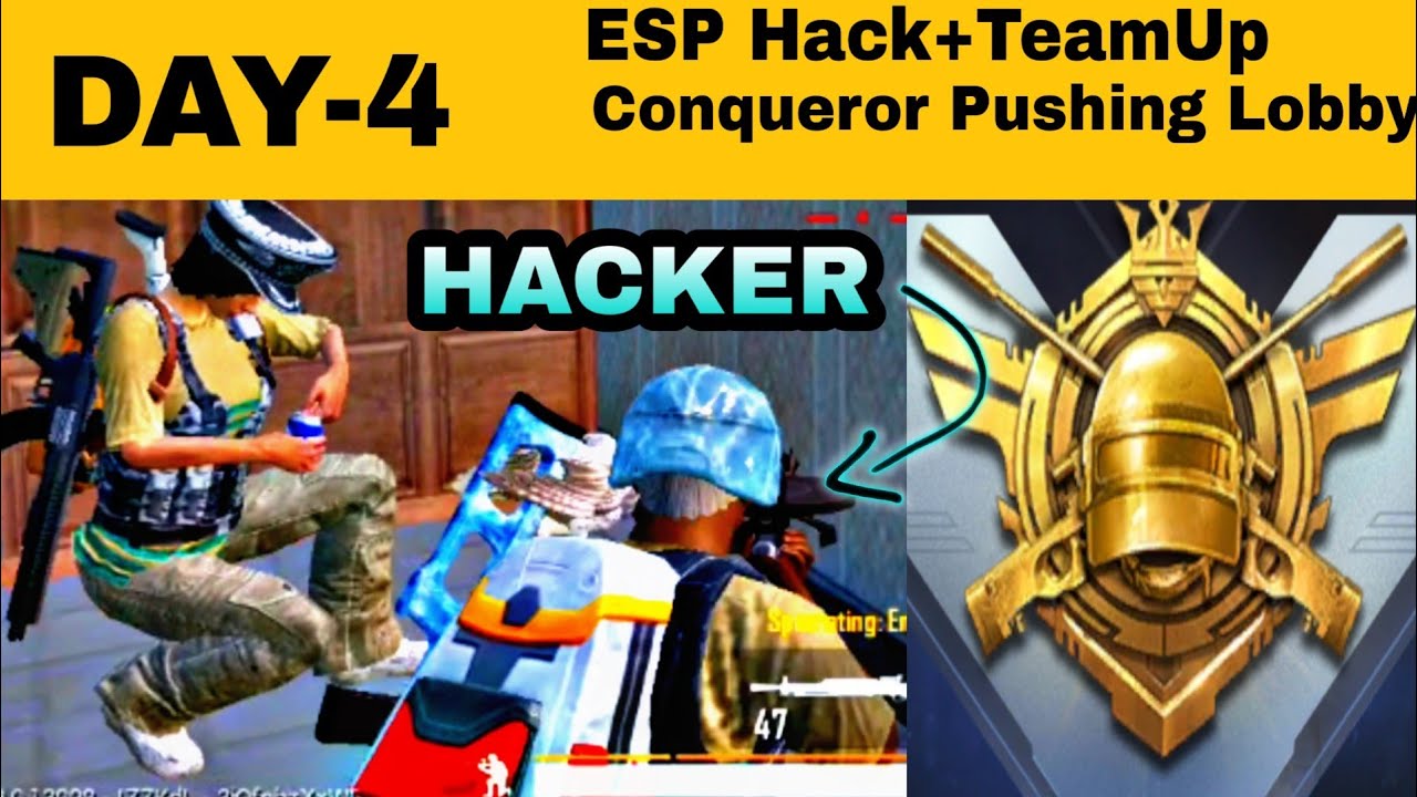 ESP Hacker+TeamUp😢Solo Conqueror Pushing Day-4 Gameplay🔥PUBG MOBILE ...