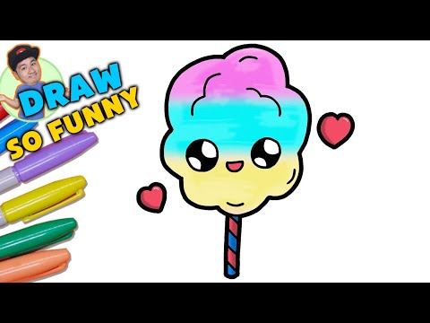 Cómo dibujar lindo algodón de azúcar kawaii - YouTube