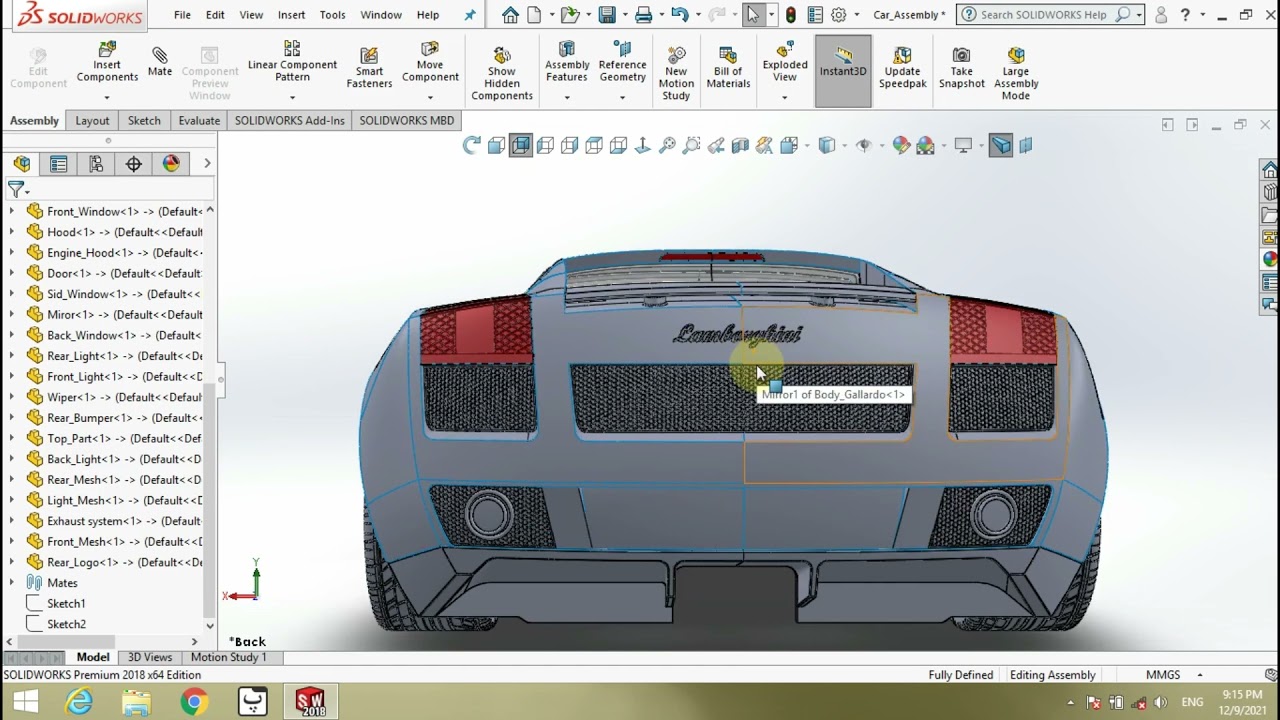 Car design,SolidWorks Tutorial, Lamborghini Gallardo in SolidWorks ...