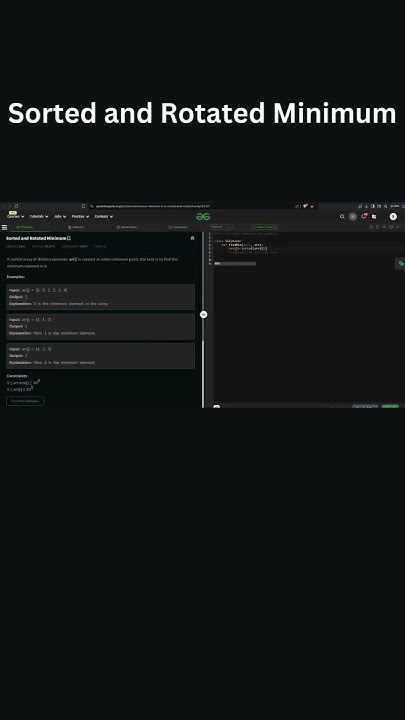 Sorted and Rotated Minimum in python in one line #coding#python - YouTube