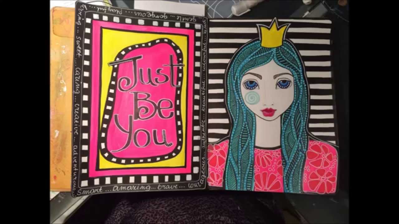 just be you - art journal spread. - YouTube