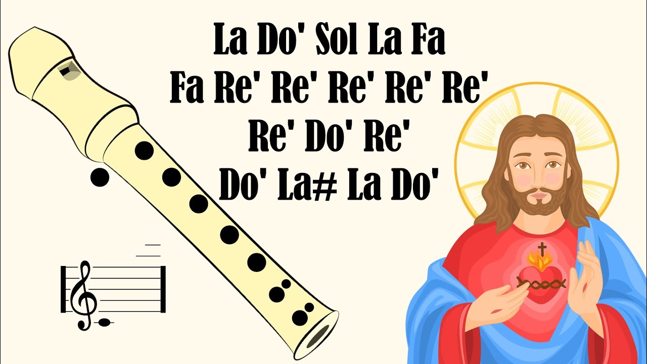 ⛪️ DIOS ESTA AQUI ️ Canción Cristiana | flauta dulce fácil, tutorial ...
