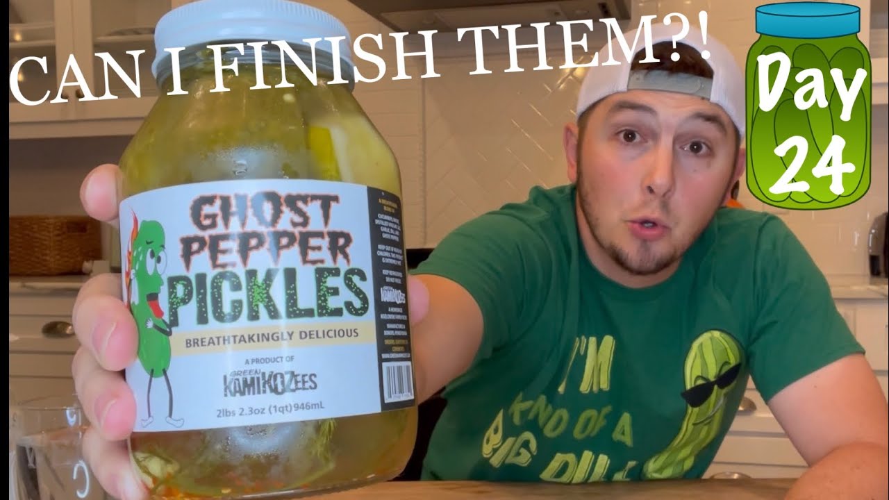 Eating a WHOLE JAR of Ghost Pepper Pickles!? - YouTube