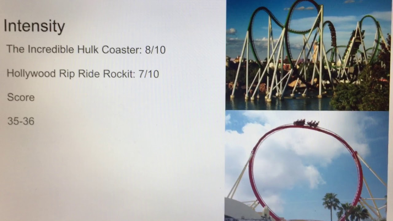 Coaster Fight: The Incredible Hulk Coaster VS Hollywood Rip Ride Rockit ...