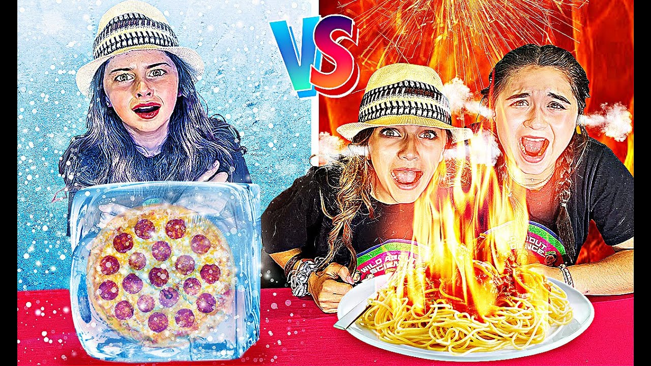 HOT VS COLD FOOD CHALLENGE 🔥 | Wild Adventure Girls - YouTube