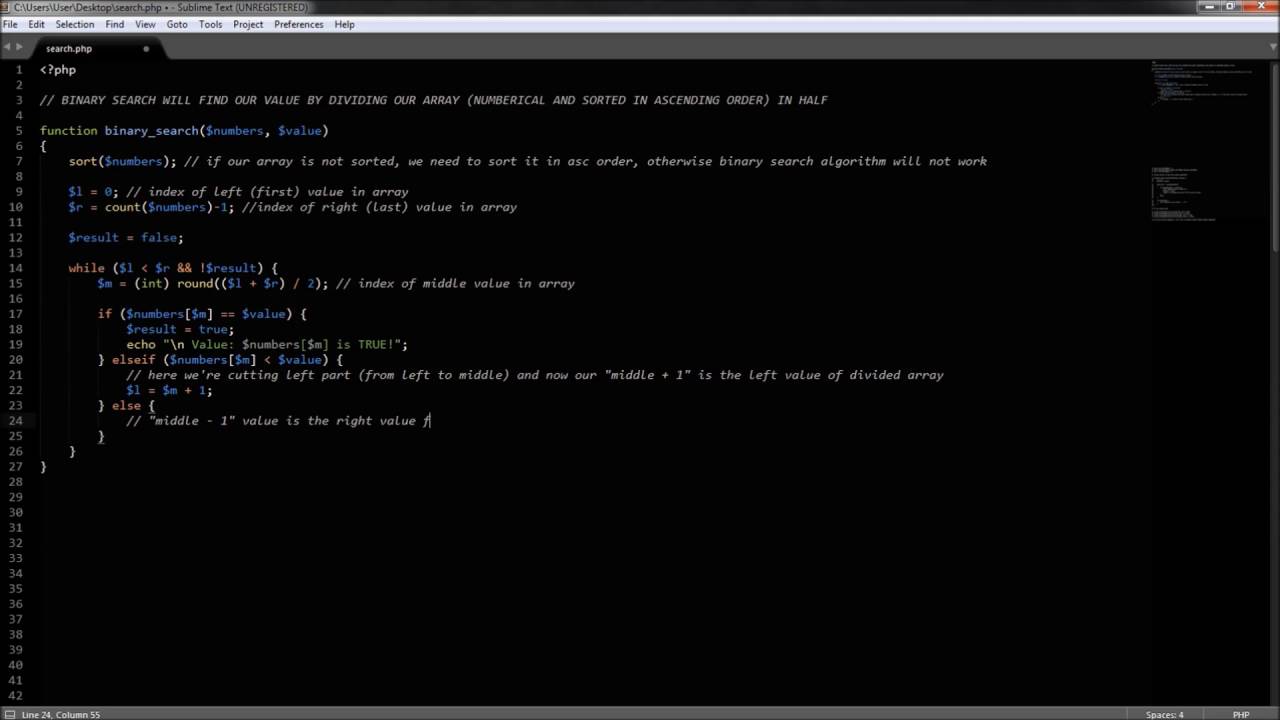 1 Linear And Binary Search Algorithms Php Youtube