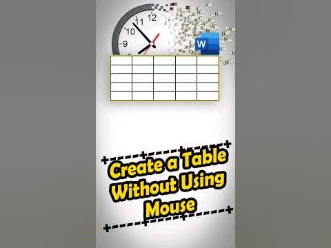 Create a Table Without Using Mouse | Time Saving Tip | MS Word #shorts - YouTube