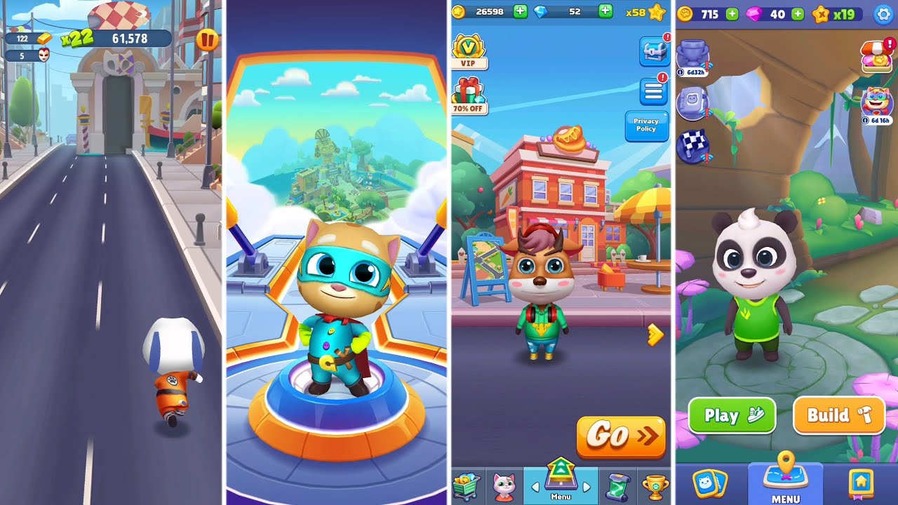 Talking Tom Gold Run,Talking Tom Hero Dash,Pet Runner,Running Pet ...