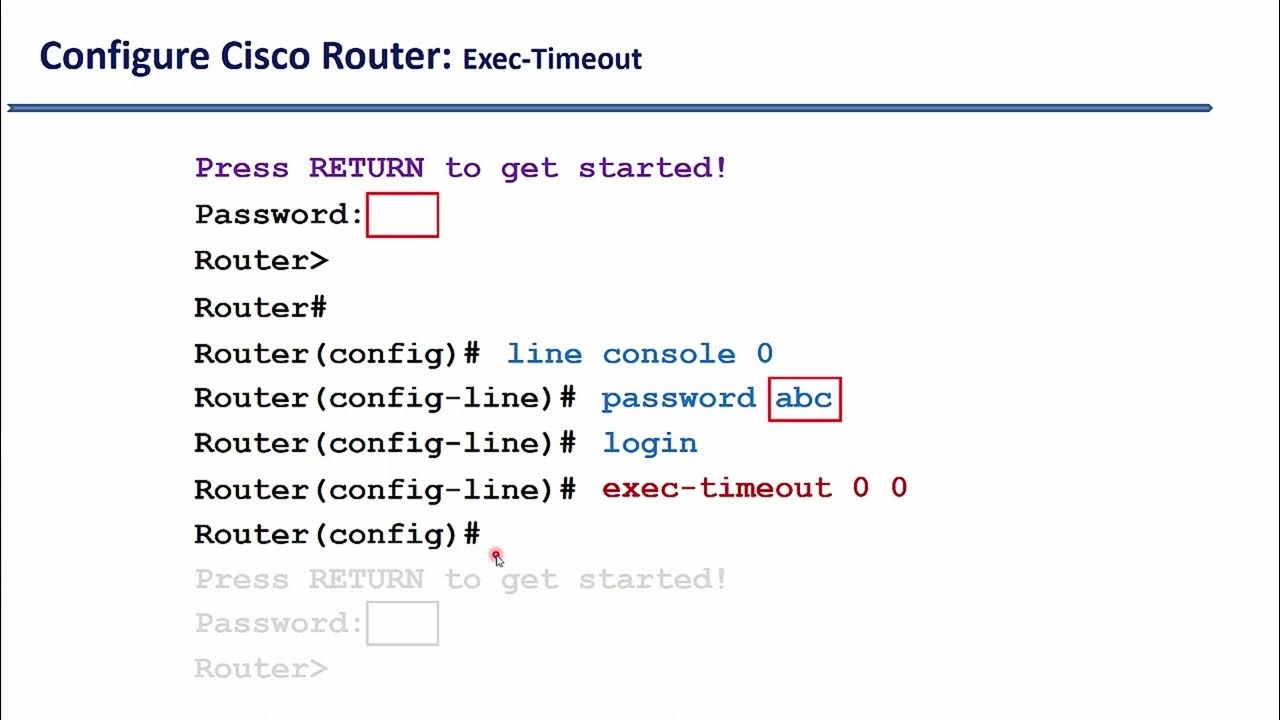 Bài 45： Tính năng tự động đăng xuất Exec Timeout trên kết nối Console - YouTube