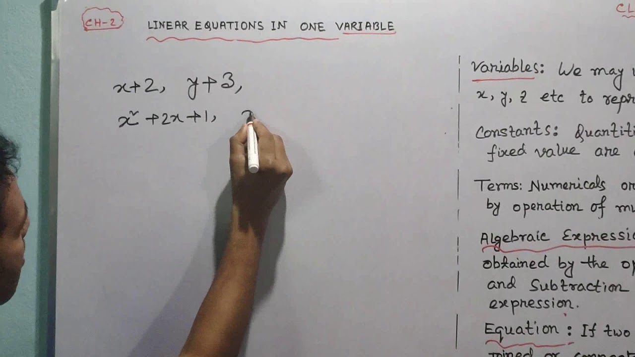 Linear Equations in one variable - YouTube