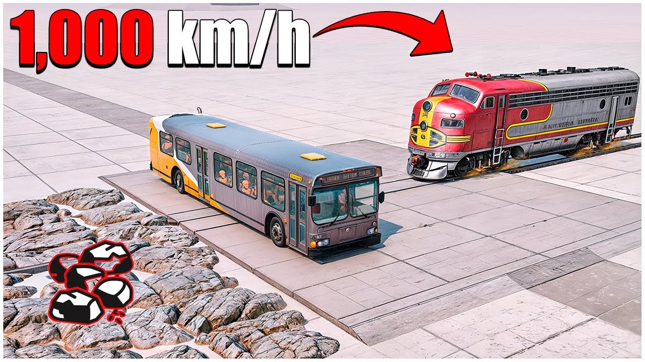 Train vs Bus | Ultimate Destruction Challenge at 1,000 km/h! 🚂💥 | #cars ...