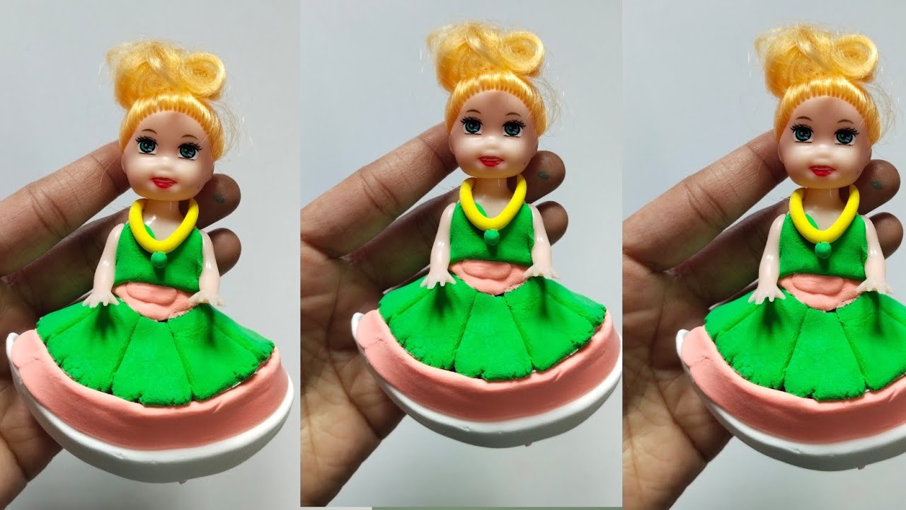 Diy making clay doll ||maniature Barbie doll||making clay Barbie girl ...