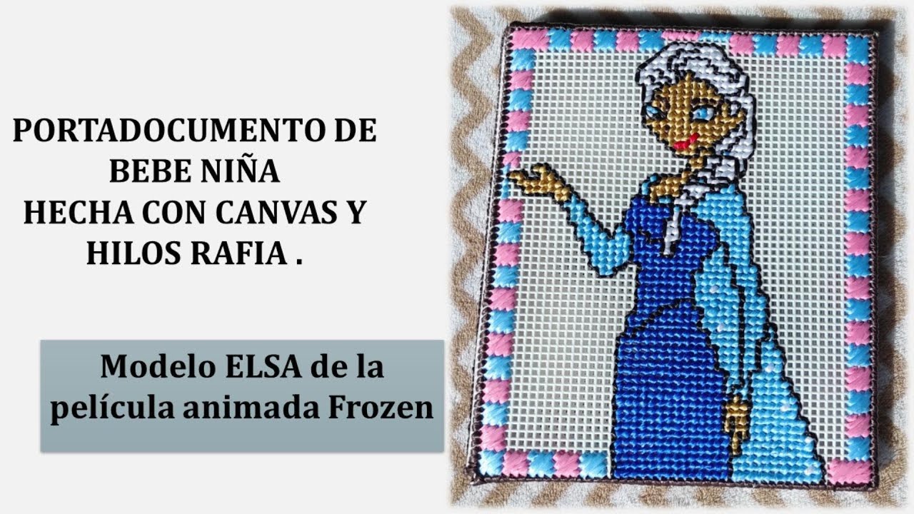 🌄Paso a paso de como hacer 💚 Portadocumento de bebe en canvas plasticas ...