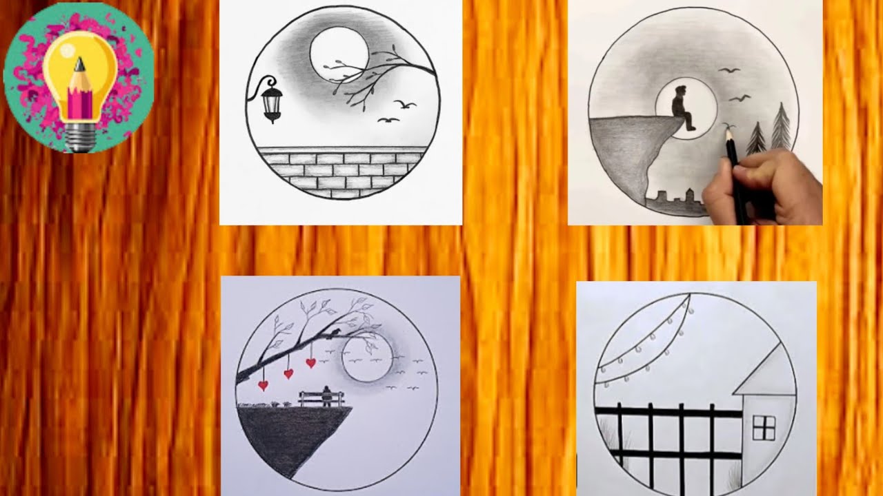 4ArtHow to Drawing in circle/easy circle drawing for beginners/pencil ...