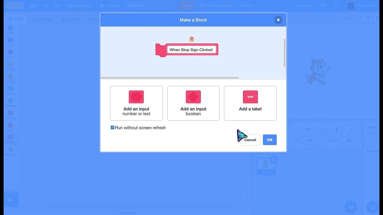 Learn how to make a stop sign click detector in Scratch! - YouTube