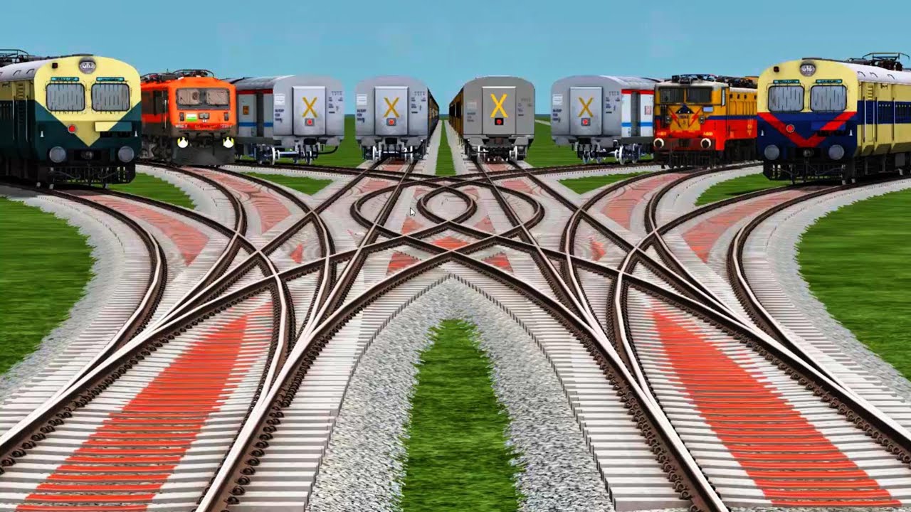 8 RAILGADI CROSSING AT DAIMOND RAILROAD TRACKS RISKY/train crassing ...